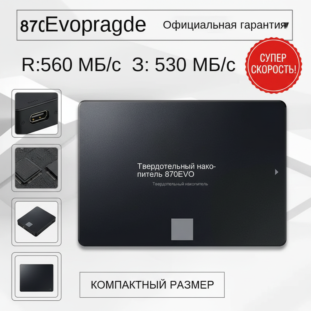 870EVO Универсал Твердотельный Накопитель SSD 4TB SATA3 Интерфейс 2,5 Дюйма
