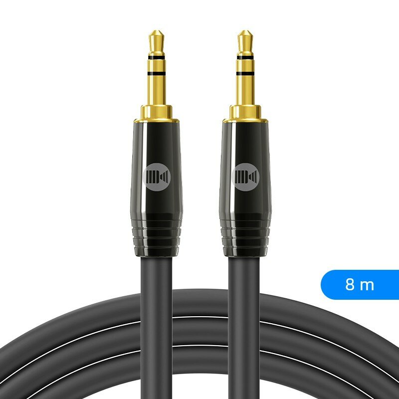 Аудиокабель Hi-Fi 8 м с серебряным покрытием, 3-секционный, 3.5 мм, ржаво-черный