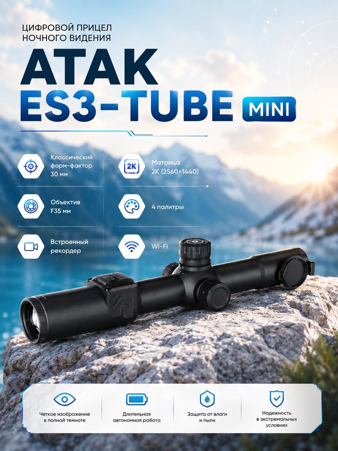 Цифровой прицел ночного видения ATAK ES3-Tube Mini