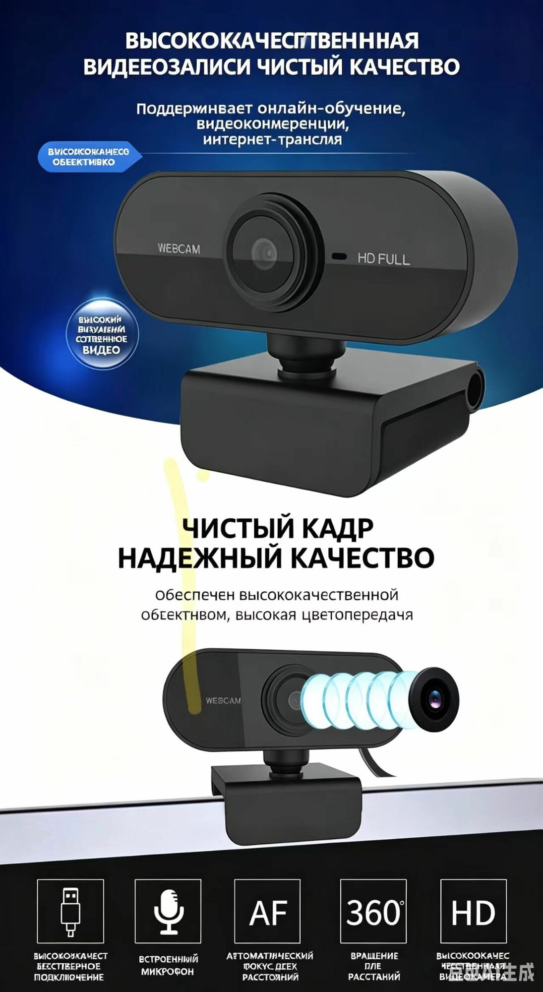 Web-камера с встроенным микрофоном FullHd