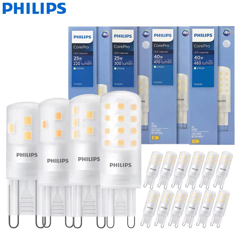 Игловой конденсатор Philips LED G9 1,9W 2,7W 3,7W 4W CorePro лампы, 2700K теплый 220 - 240V кристаллическая лампа миссии вместо галогенированной лампы G9.