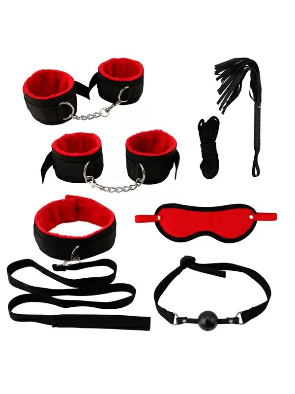 Набор Jogo, для BDSM-игр, с металлическими креплениями, красный