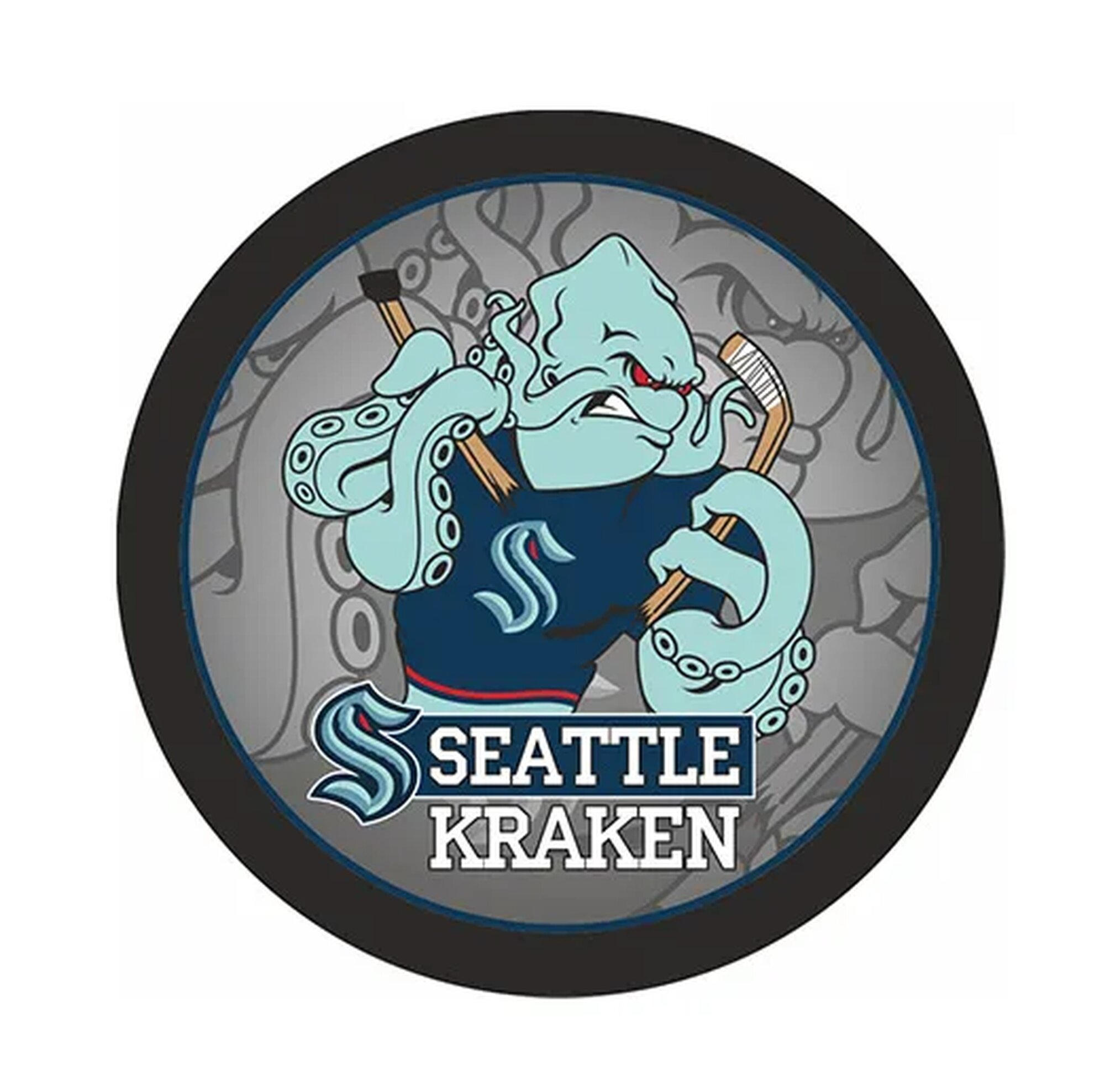 Шайба Rubena Seattle Kraken Mascot, резина, 76 мм, цвет черный