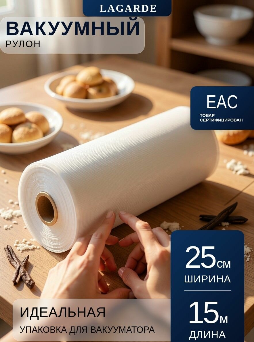 Пакеты для вакууматора, для хранения и заморозки продуктов/ приготовление сувид 25 * 1500 вакуумные пакеты для заморозки пакеты для су-вид