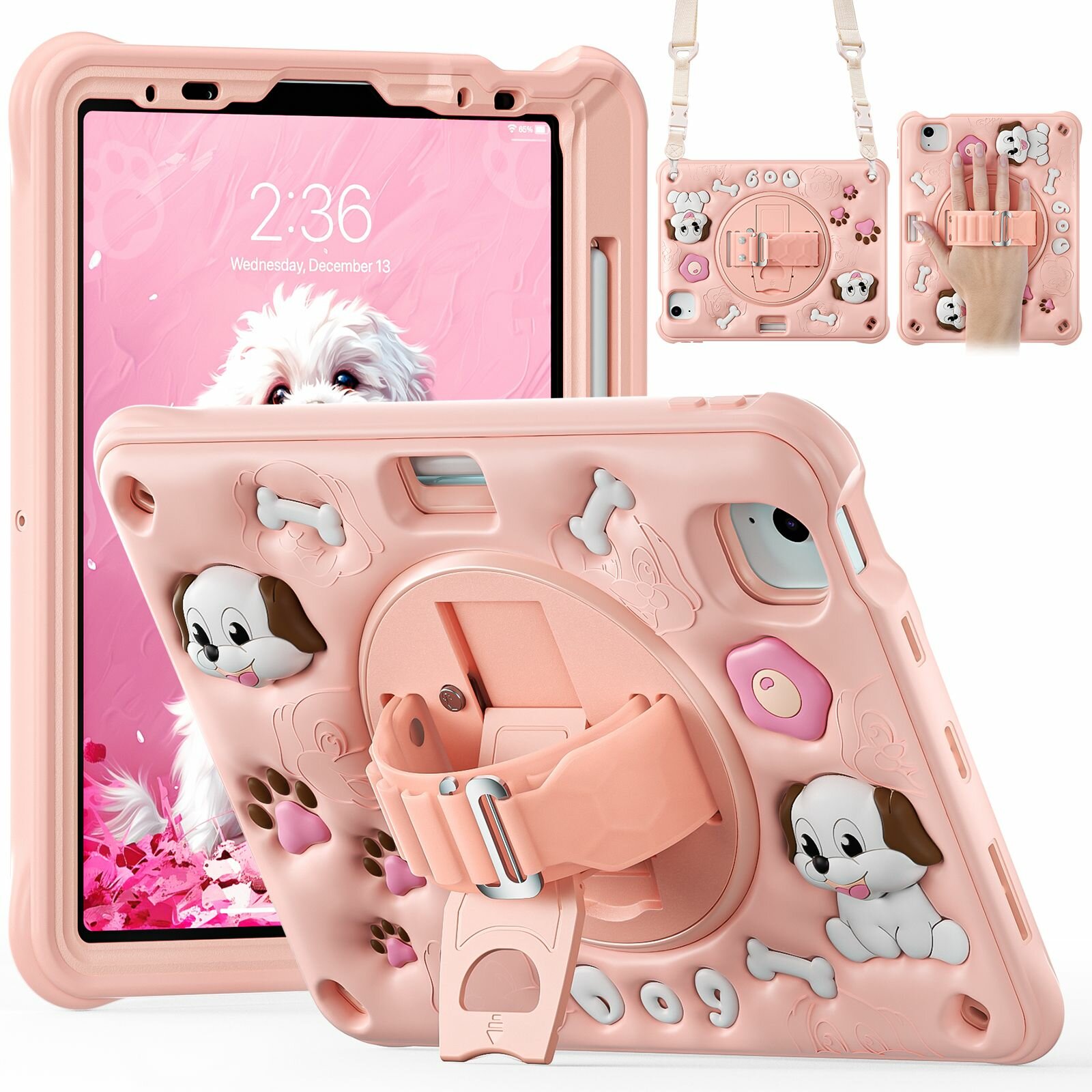 Противоударный бампер Baby Bubbles Сase Belt для iPad Air 11 2024 розовый