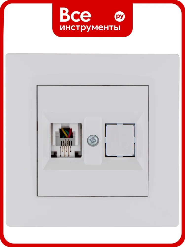Розетка MAKEL компютерная CAT5 + гнездо СП KAREA RIZZ IP20 бел. 88001035