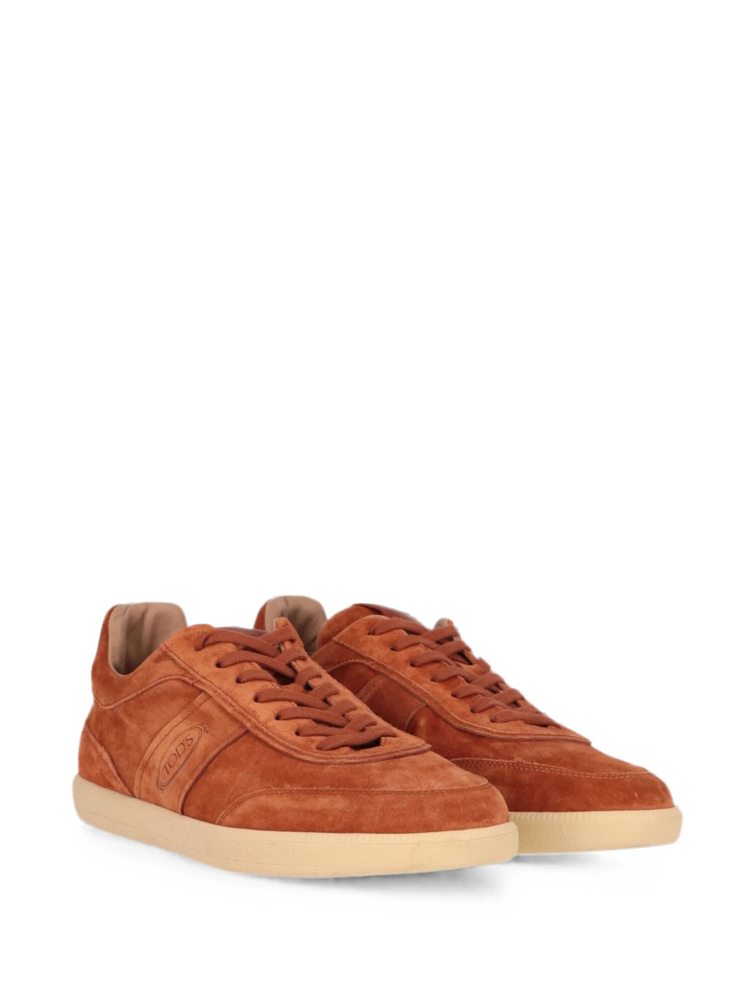 Кроссовки Tod's Tabs logo-embossed suede sneakers, размер 7, черный/серый/оранжевый — фото 1