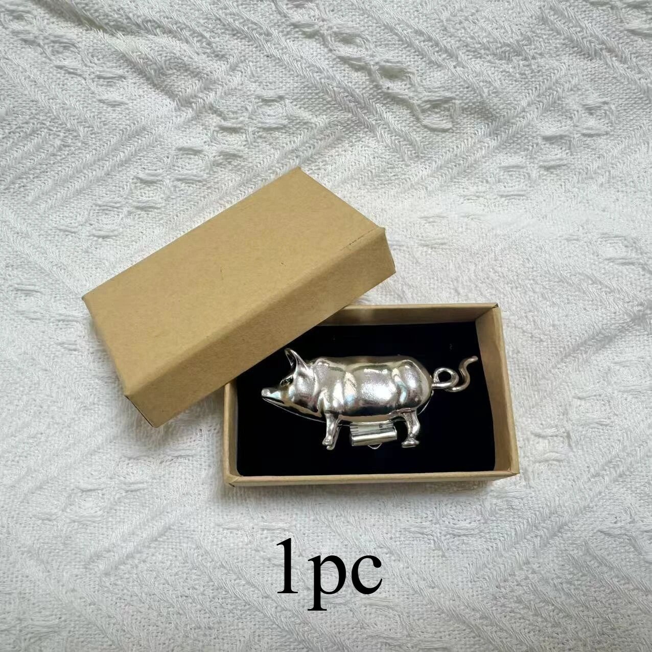 Мини-рулетка свинья из алюминиевого сплава silver 1pc