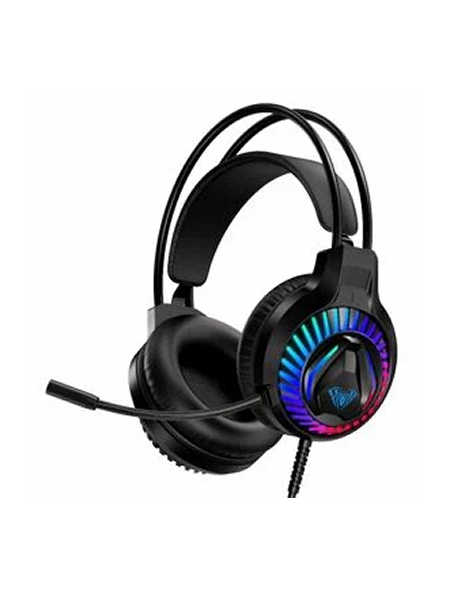 Проводные наушники AULA S605, RGB-подсветка, с оголовьем, проводные, чёрные