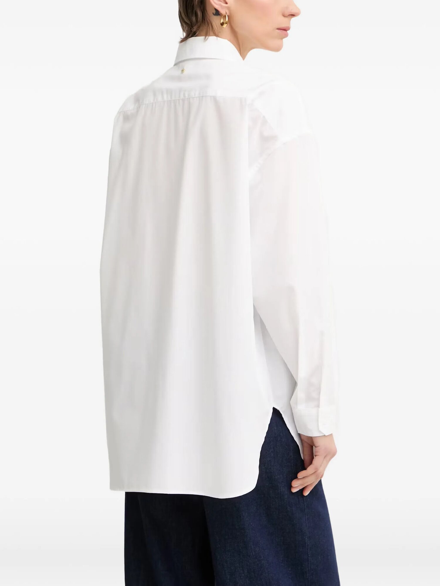 Рубашка Armani Exchange Oversized patch-pocket long-sleeve shirt, размер 48, белый — фото 1