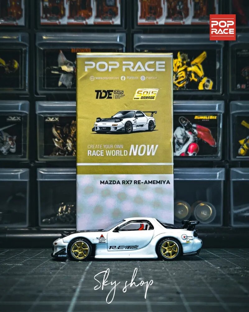 Машинка Pop Race 1:64 Mazda RX-7 RE-AMEMIYA TDE25 Thailand Diecast Expo