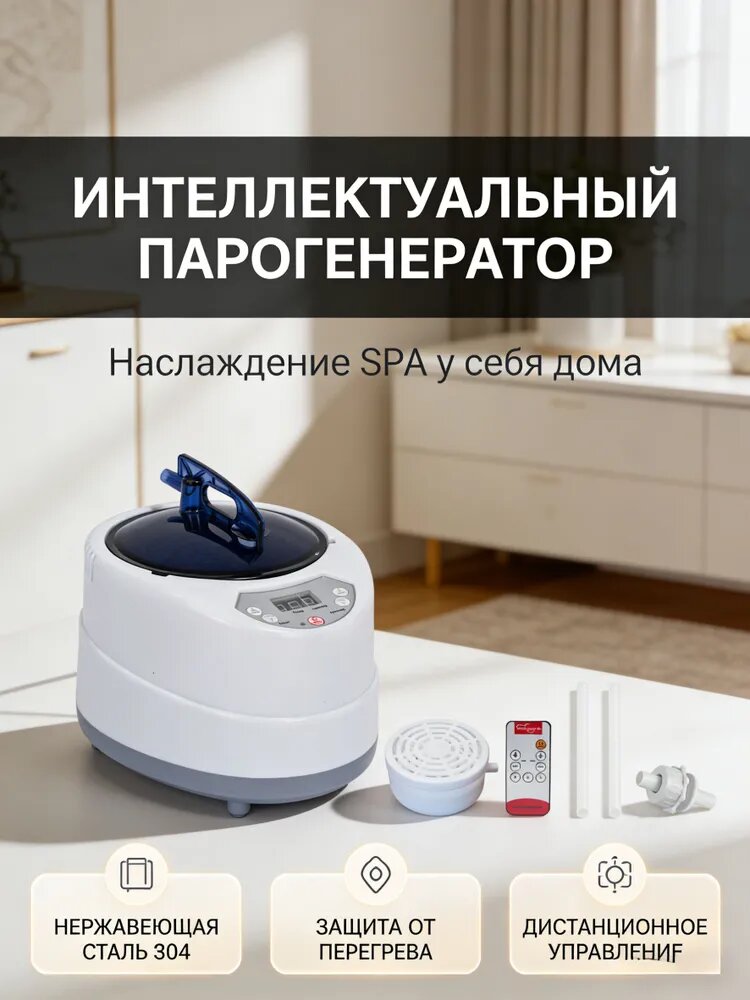 Парогенератор для бани 2 л, портативный парогенератор с дистанционным управлением, кастрюля из нержавеющей стали, спа - аппарат для детоксикации тела с регулярным дисплеем1000 Вт