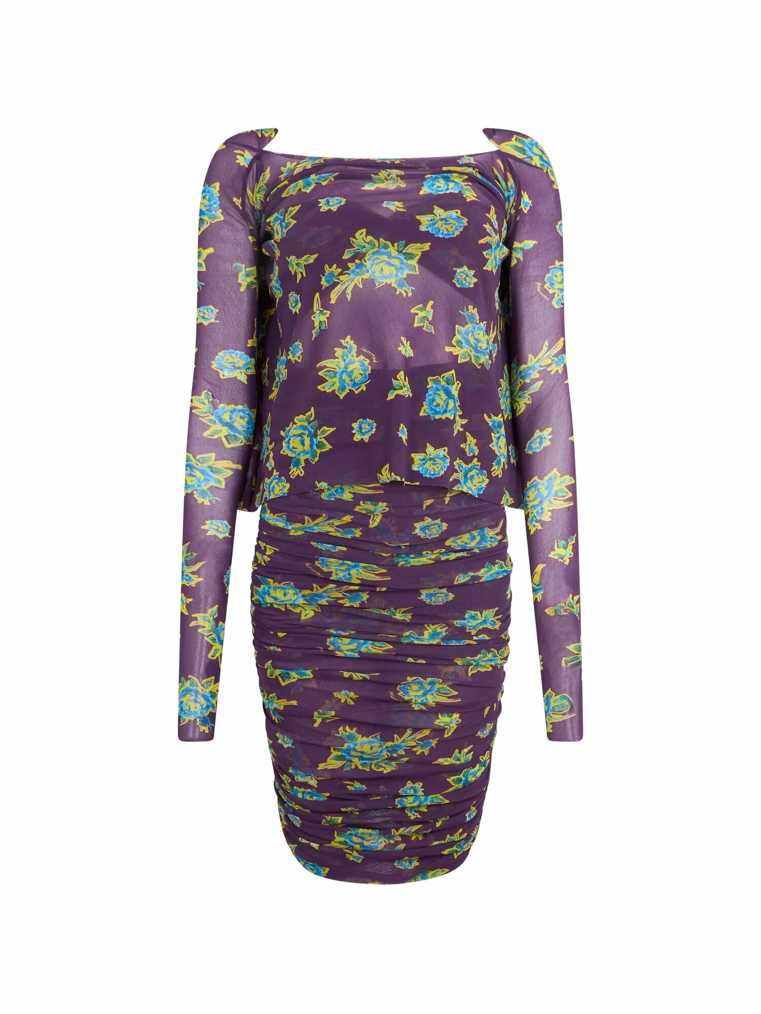 Платье PHILOSOPHY Di Lorenzo Serafini Floral-print ruched mini dress