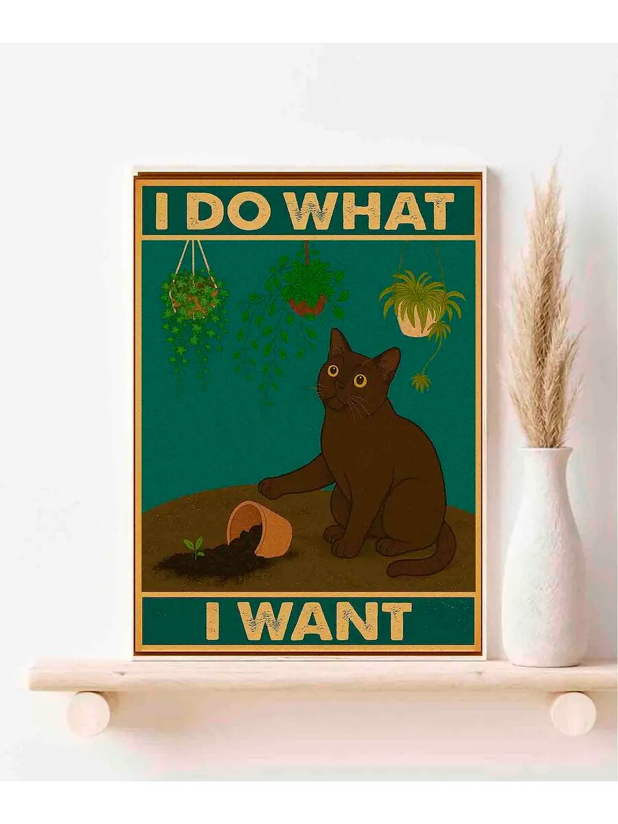 Бирманская кошка, I Do What I Want, Плакат 30x42см
