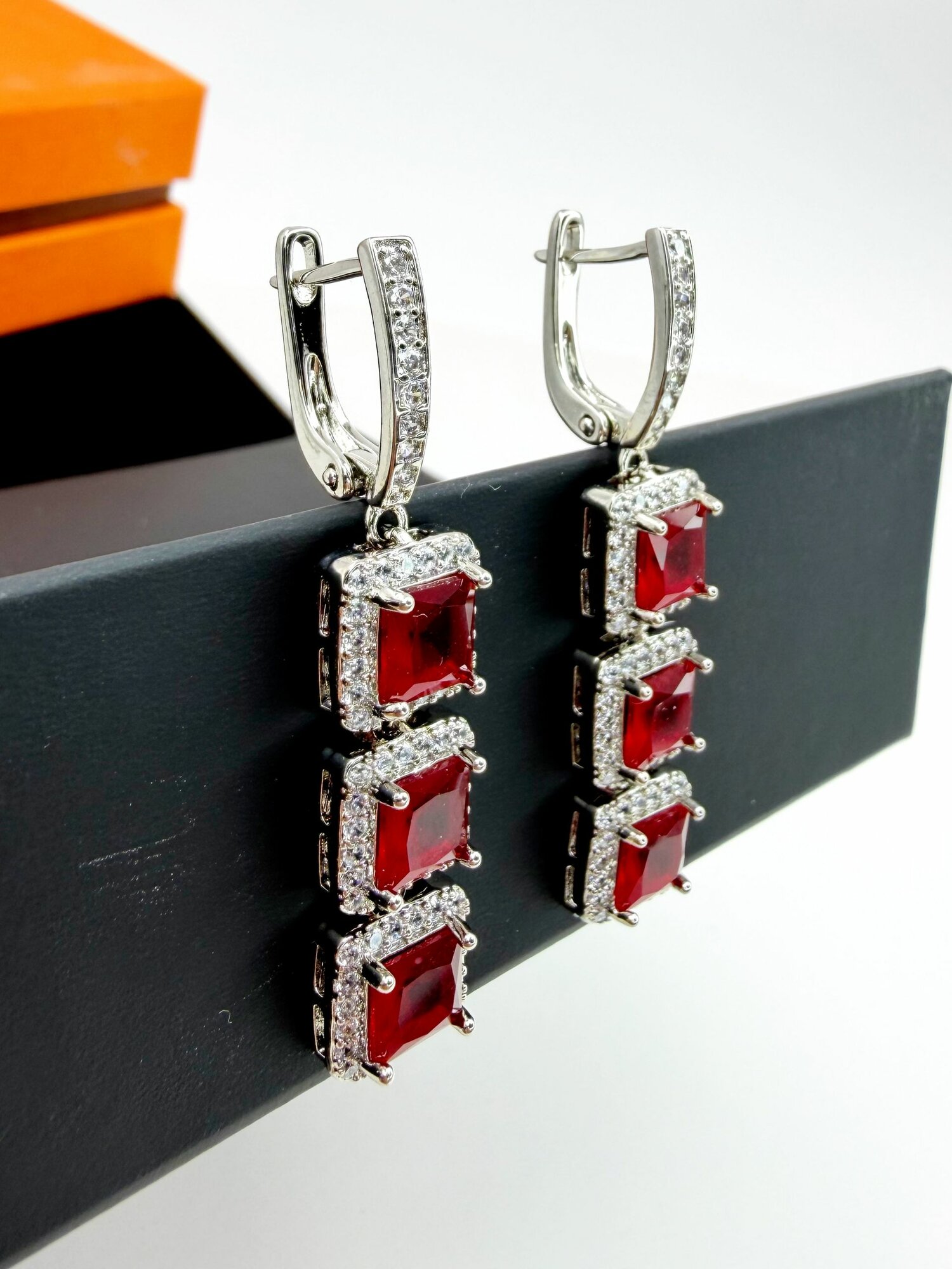 Серьги, фианит