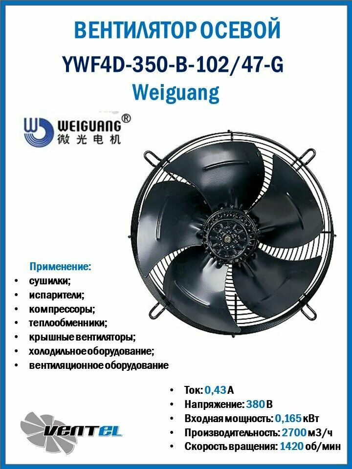 Вентилятор Weiguang YWF4D-350-B-102/47-G осевой
