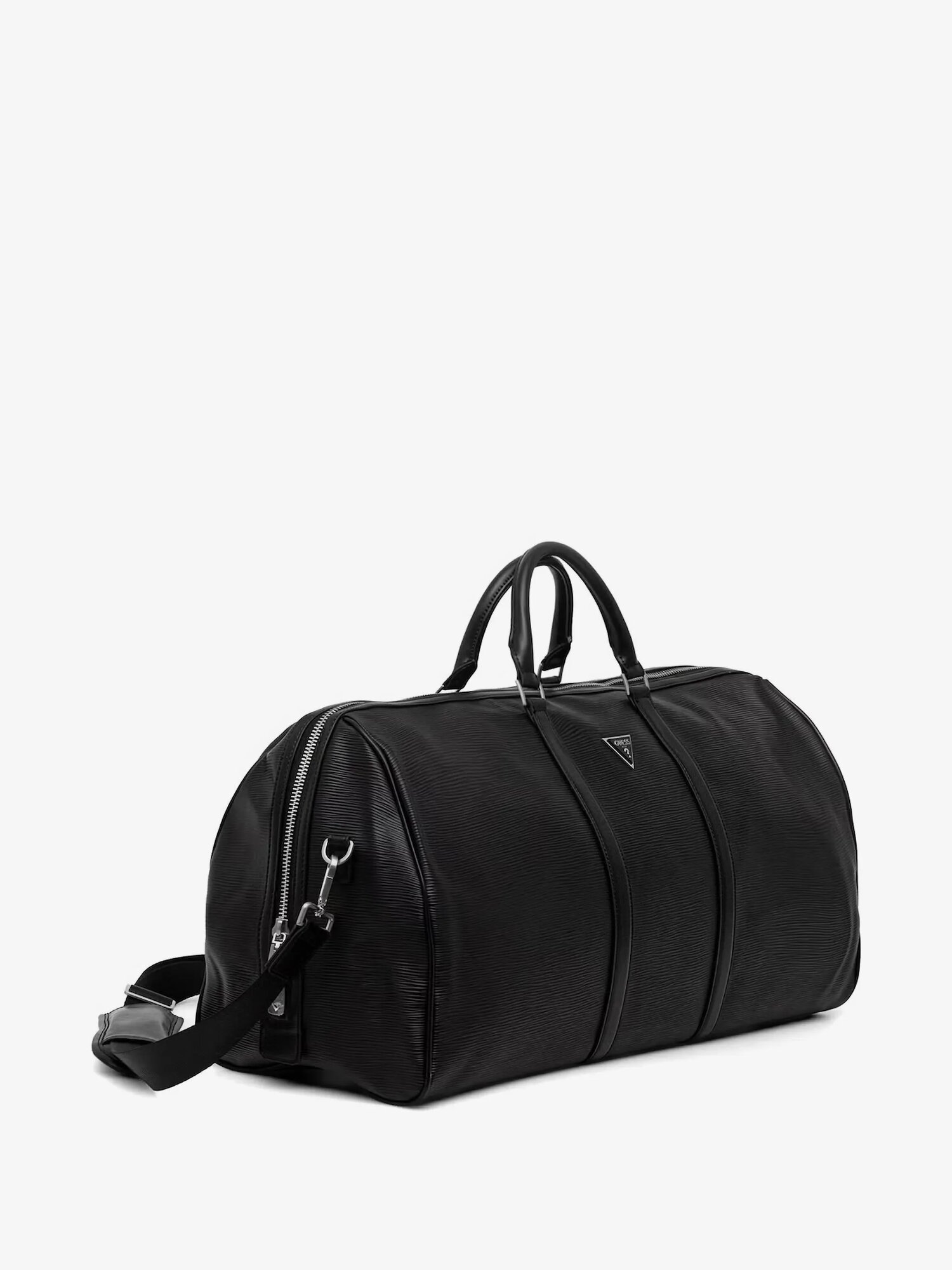 Сумка GUESS Textured logo-plaque holdall, black — фото 1