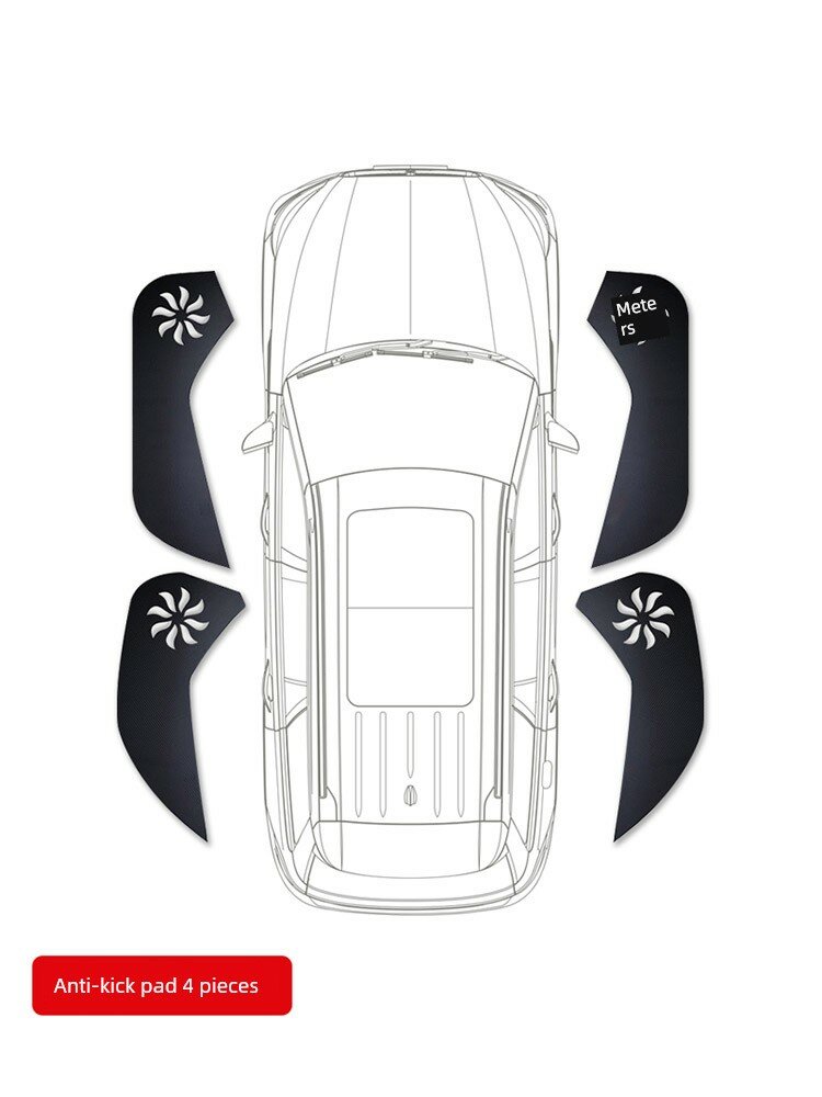 Карбоновая текстура накладок для дверей 2004-2020 Hyundai Elantra, 4 шт, без логотипа