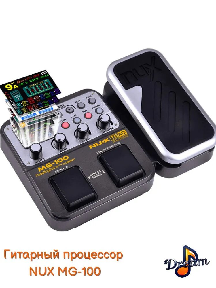 Процессор гитарных эффектов NUX MG-100, 58 эффектов, педаль экспрессии, лупер и тюнер для электрогитары