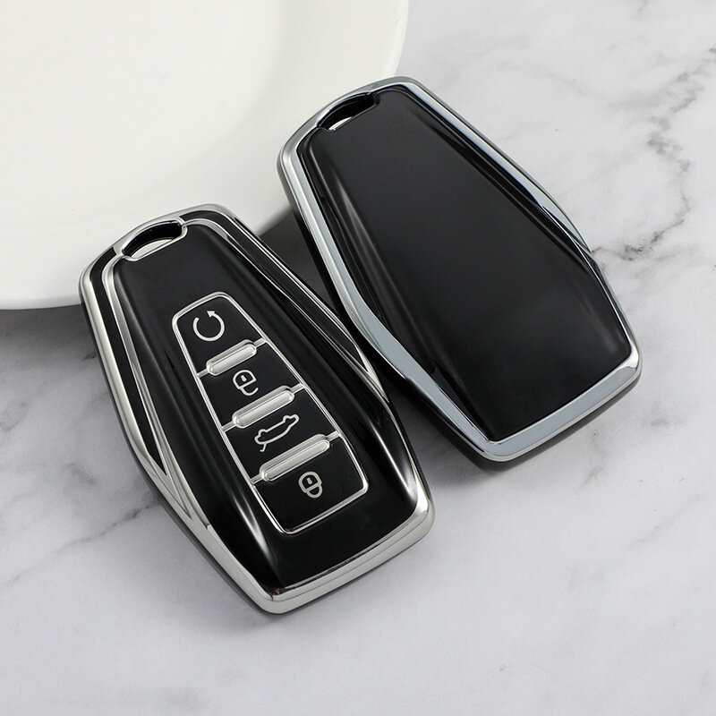 Черный чехол для ключа автомобиля совместимый с моделями Geely Emgrand, Starry L, Binyue, Binrui, BoRui, BoYue,