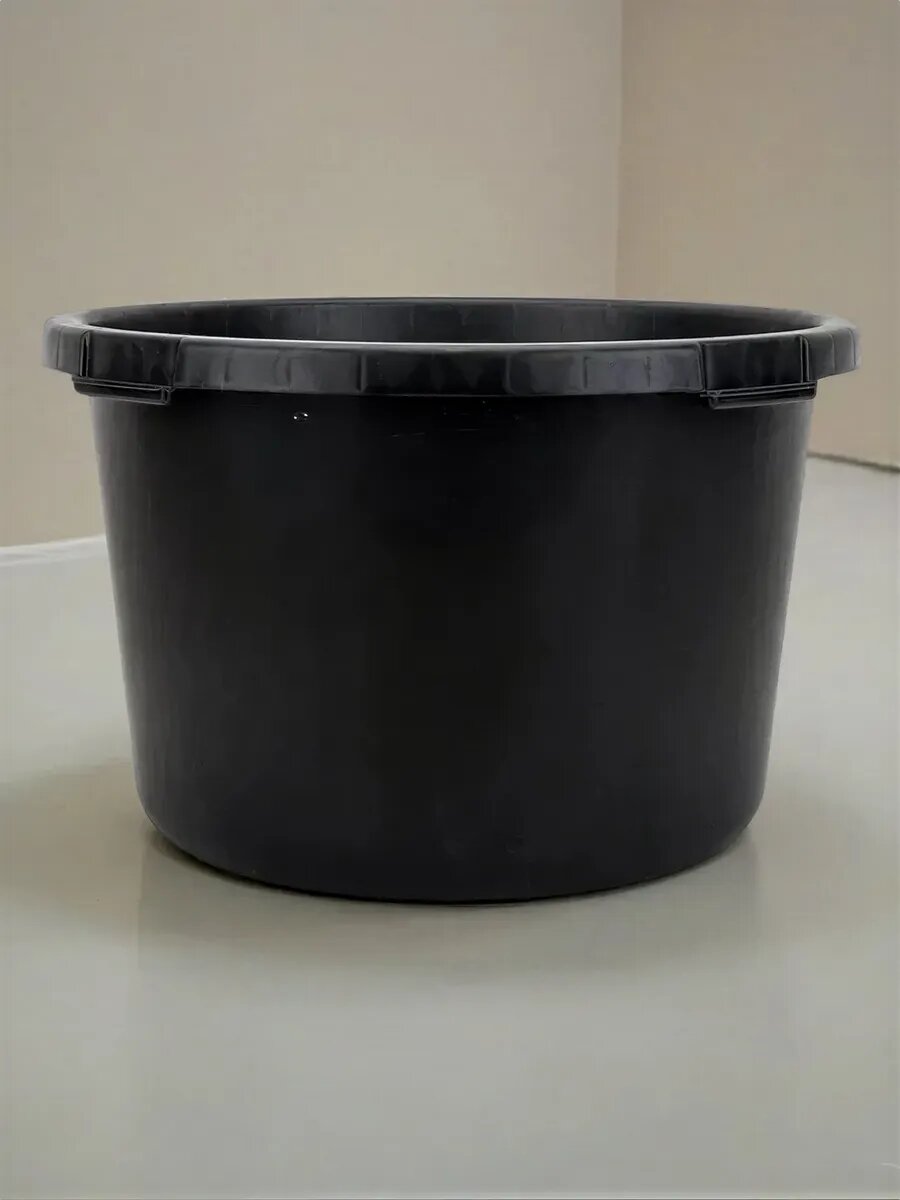 Строительный таз GIGANT, 40 л, круглый, черный, пластик, 5 шт