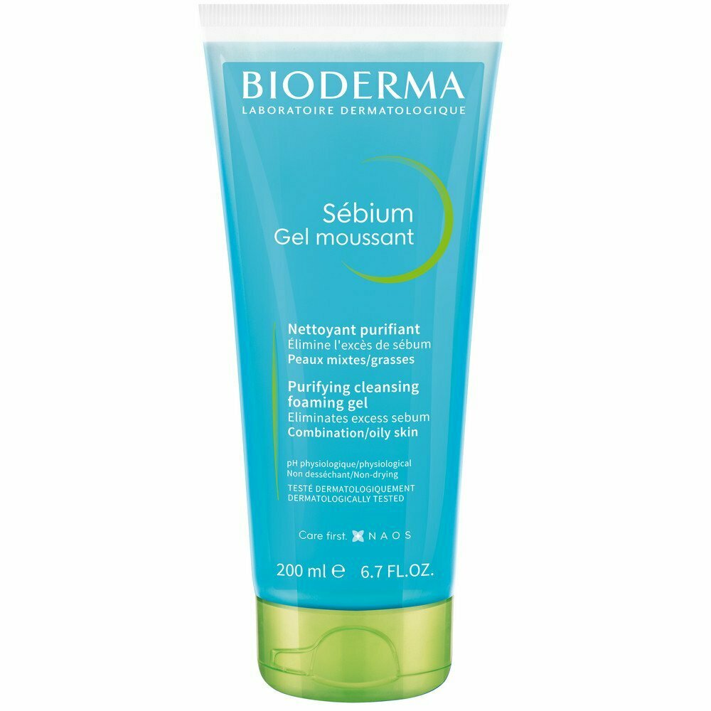 Bioderma Sebium Гель для умывания жирной и проблемной кожи лица 200 мл туба