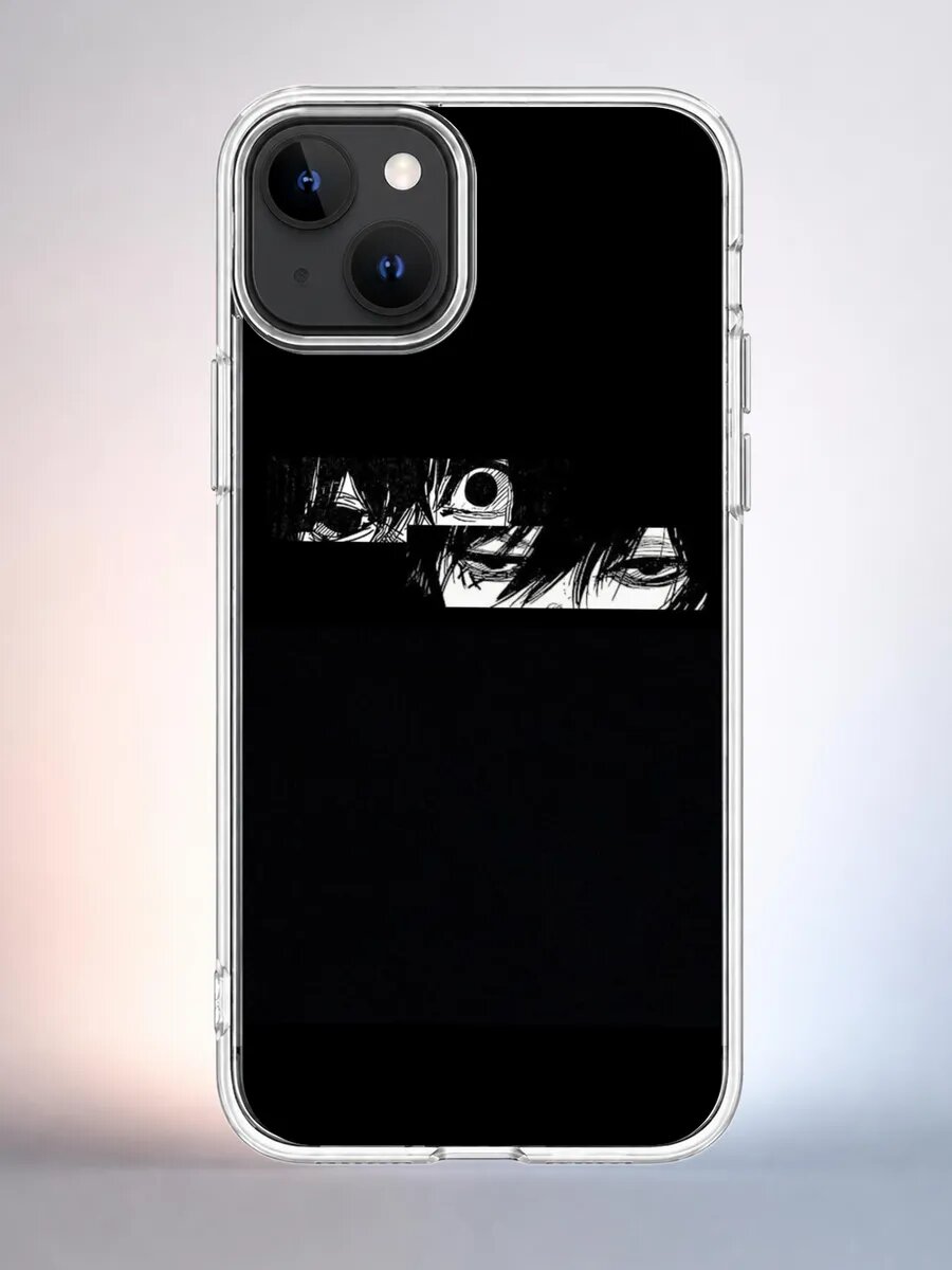 Чехол iPhone 14 аниме глаза силиконовый прозрачный