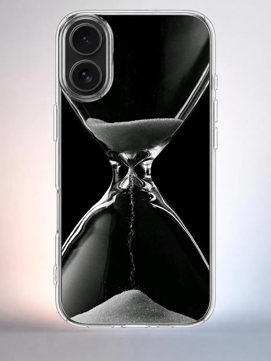 Чехол iPhone 16 песочные часы макро силиконовый прозрачный