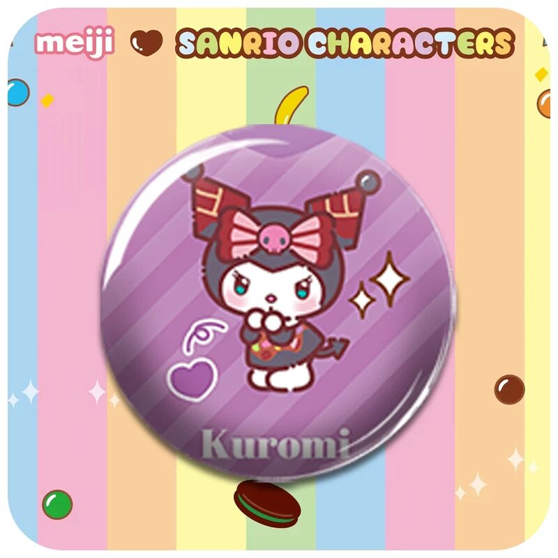 Hello Kitty Cinnamoroll Kuromi My Melody 75 мм Значок с рисунком 4