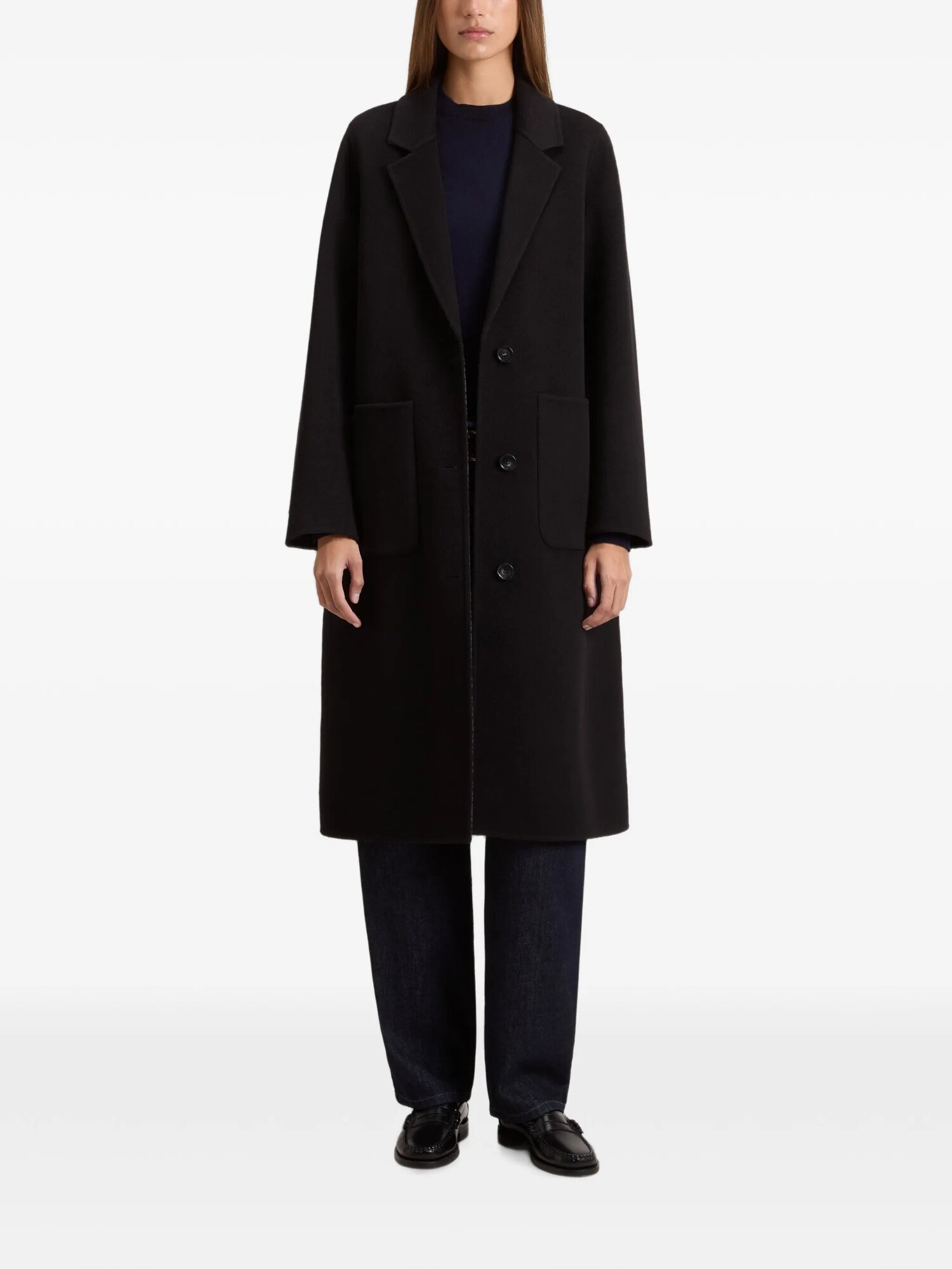 Пальто Woolrich Wool single-breasted coat, размер 50-52, black — фото 1