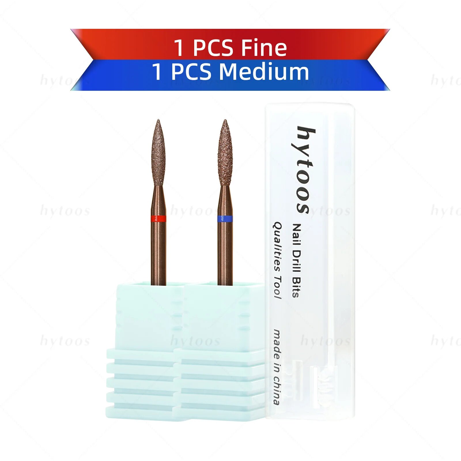 HYTOOS Алмазная фреза для маникюра 3/32", медная 2 PCS Set