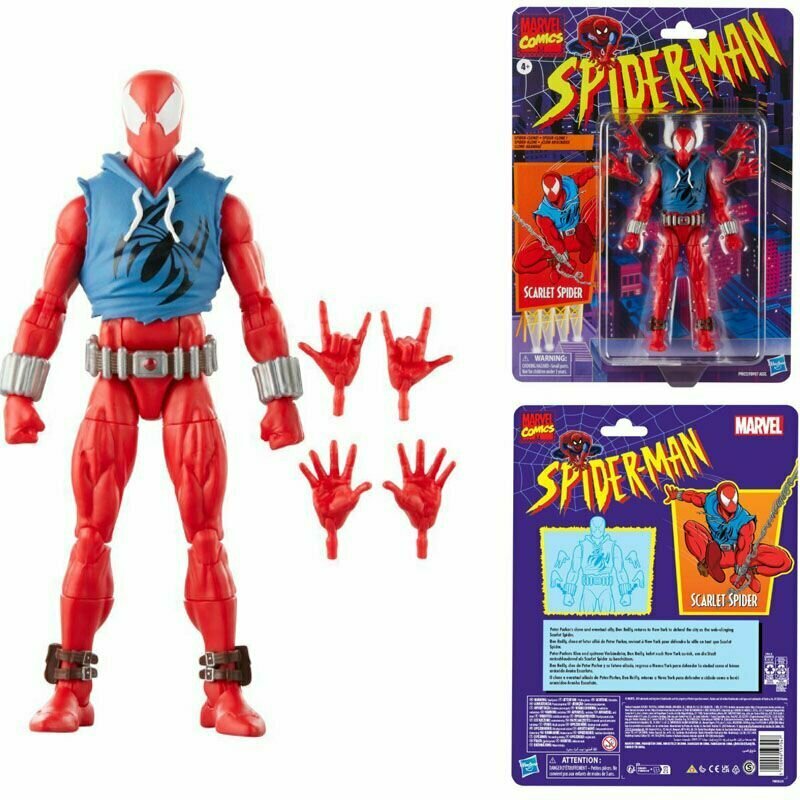Фигурки HasbroЛегендарная серия Hasbro Marvel "Алый паук", 6-дюймовая подвижная кукла из коллекционного издания комиксов о Человеке-пауке