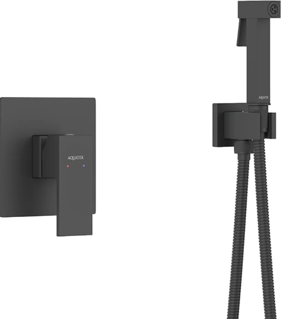 Гигиенический душ AQUATEK Либра AQ1619MB со смесителем, С внутренней частью, матовый черный