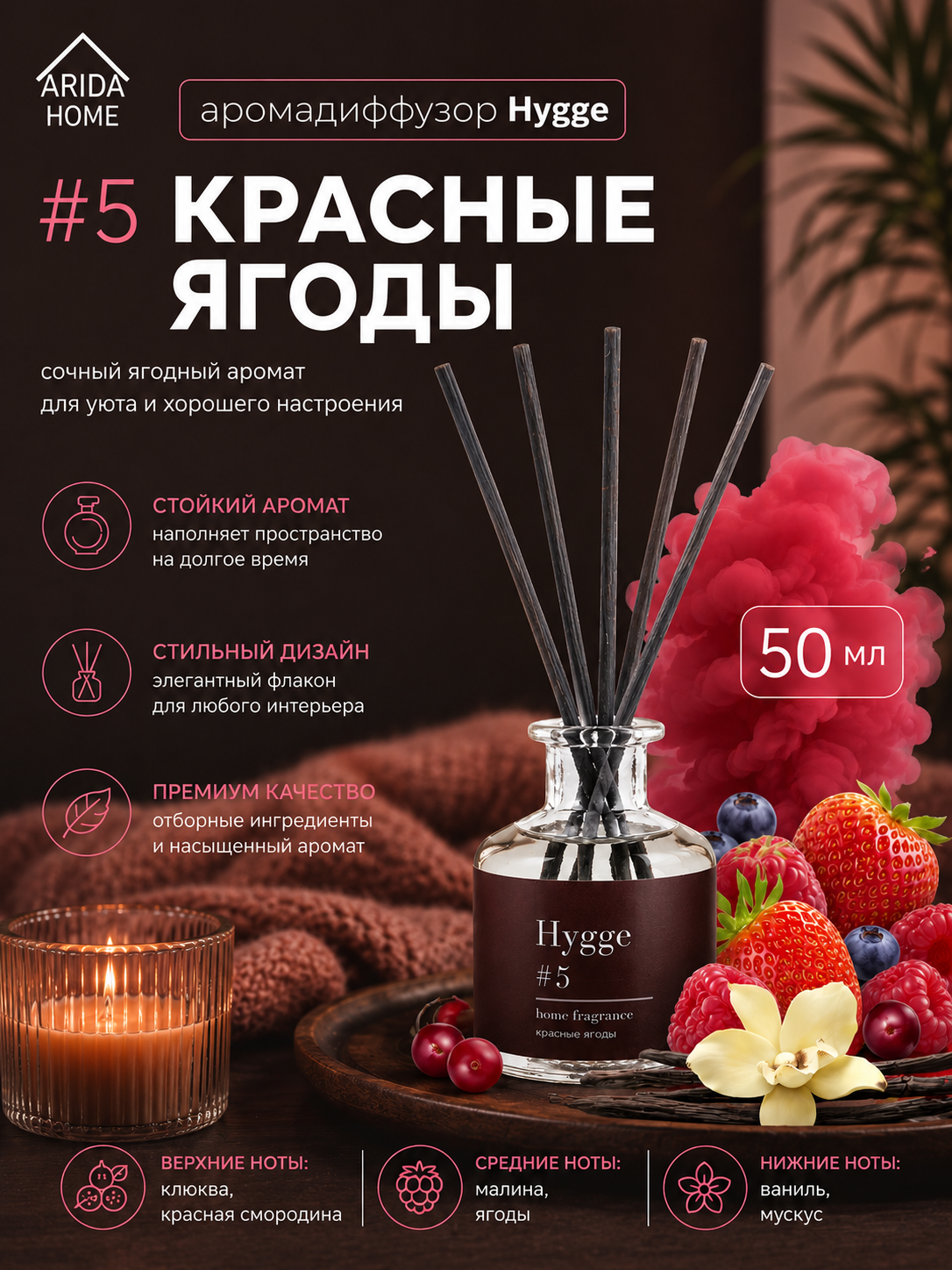 Аромадиффузор для дома Hygge 5 Красные ягоды