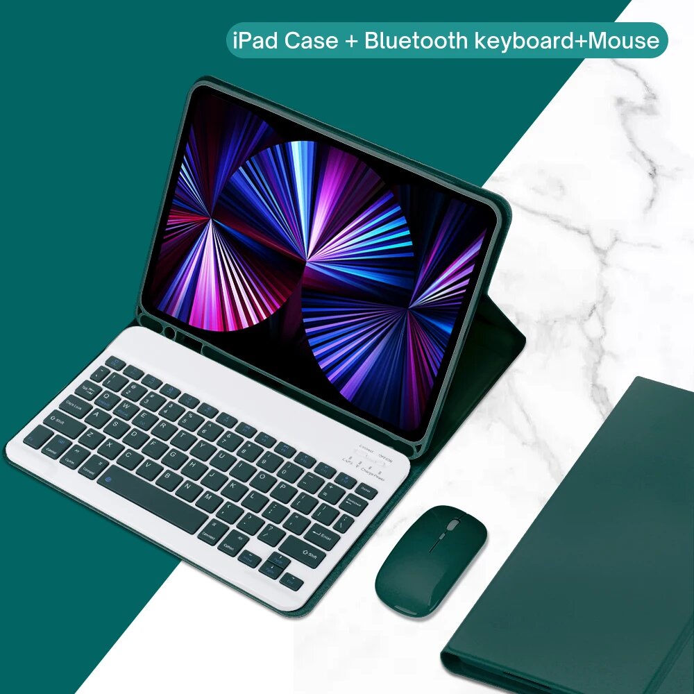 Чехол-клавиатура EWA для iPad Air 11 13 и iPad Pro 11 13 Pro12.9 3rd 456th, Dark Green B