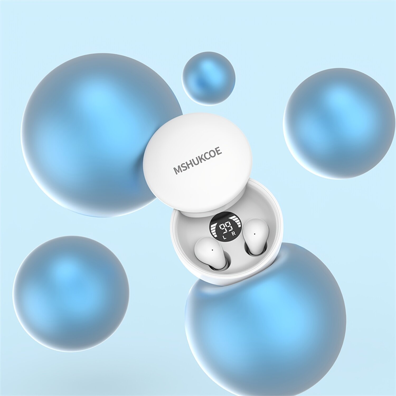 Беспроводные наушники мини ultra-compact, белые, длительное время работы, Hi-Fi звук, стерео, шумоподавление, для спорта и путешествий, легкий дизайн