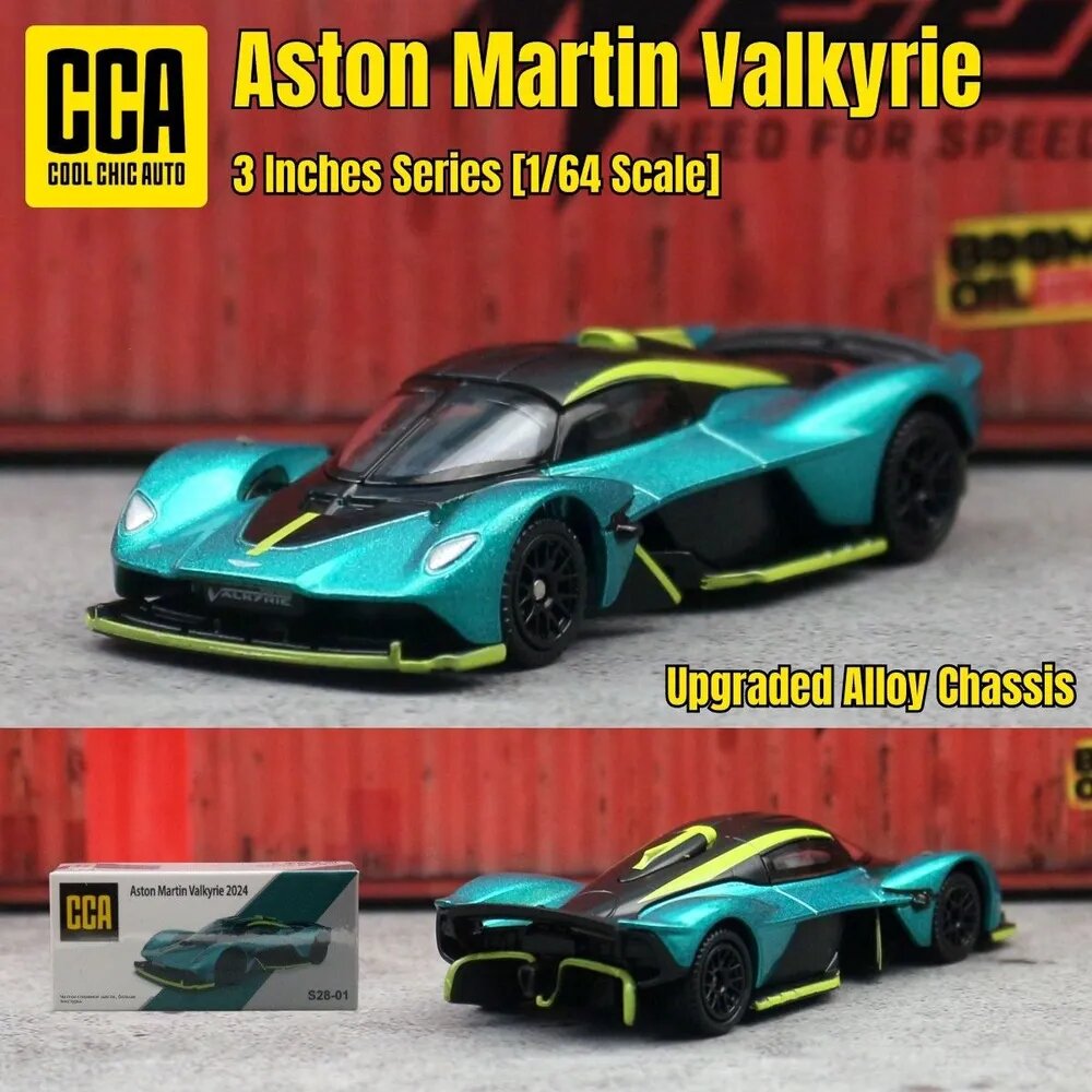 1:64 Коллекционная модель автомобиля Астон Мартин Валькирия из сплава с функцией скольжения
