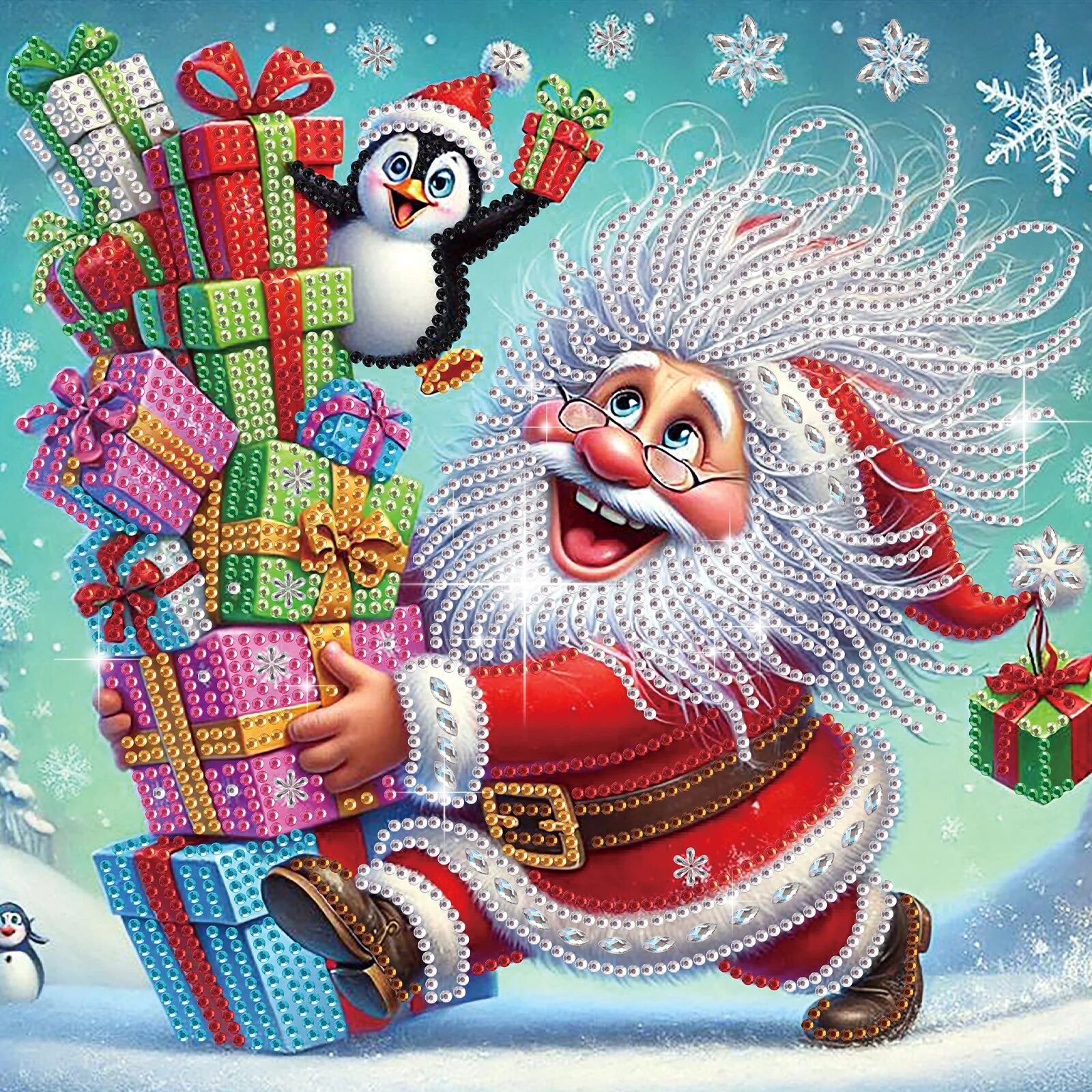 Набор для алмазной вышивки Рождественская тематика Gift Santa Claus