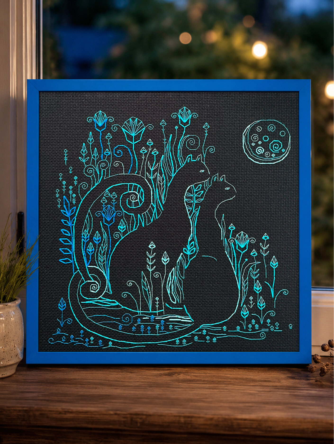 Набор для вышивания Риолис "Кошки. Лунная ночь", 30х30 см, 2173