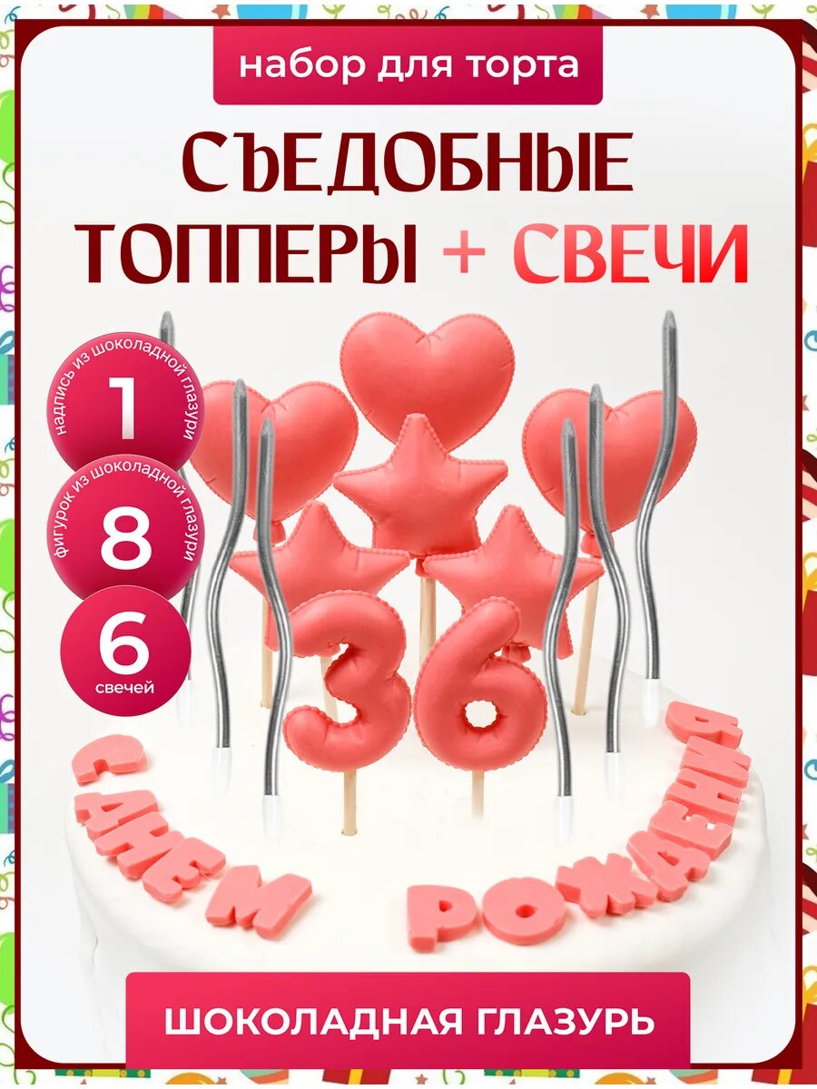Топпер на торт 36 лет
