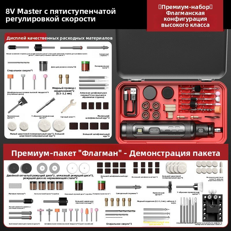 Перезаряжаемая электрическая шлифовальная машинка, ручной инструмент для сверления отверстий в бусинах и набор инструментов для резьбы по нефриту.