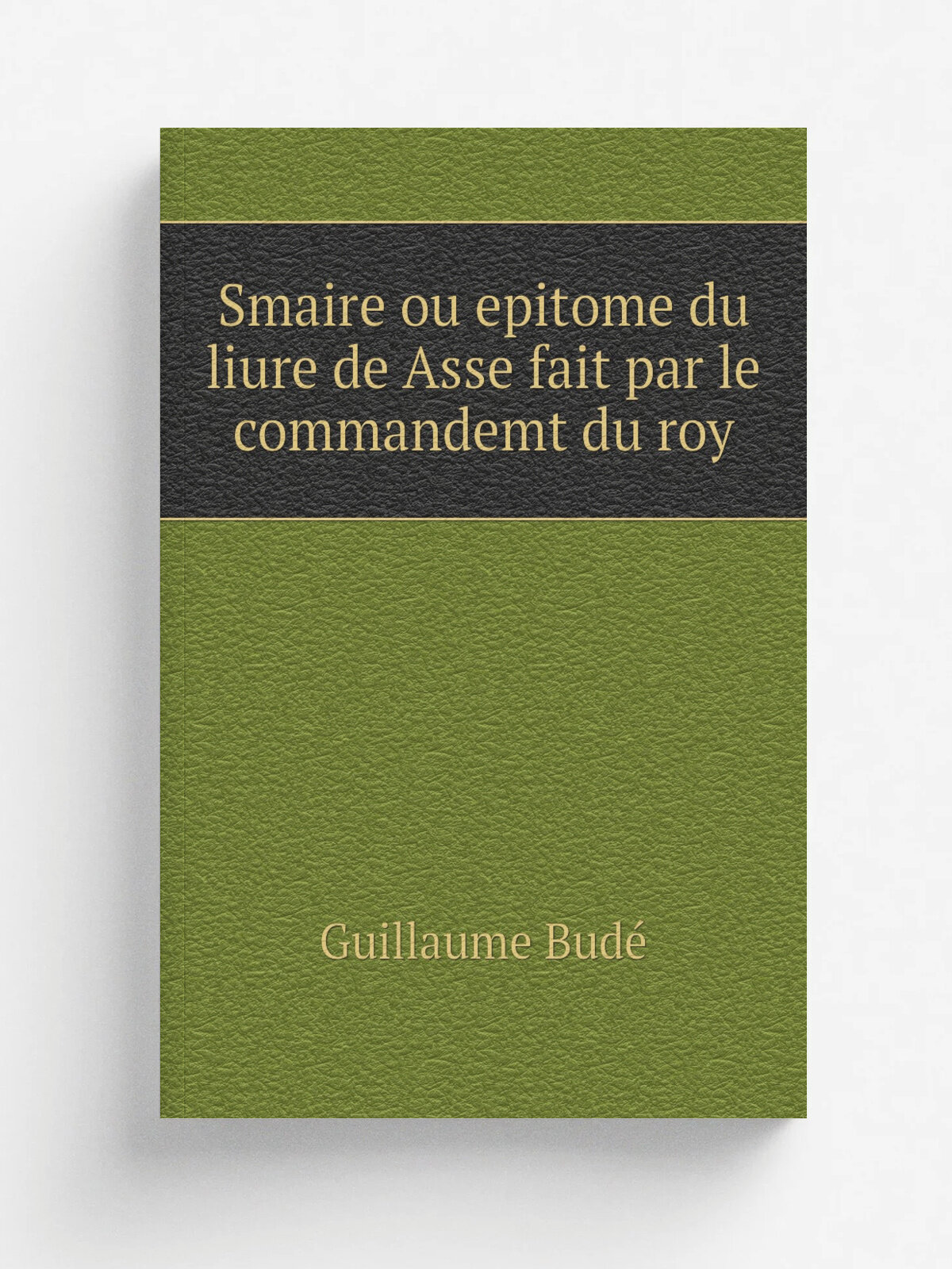 Smaire ou epitome du liure de Asse fait par le commandemt du roy | Guillaume Bud. | 1538 | . Paris. On les vend a Paris a lenseigne de Lelephant | Реп…