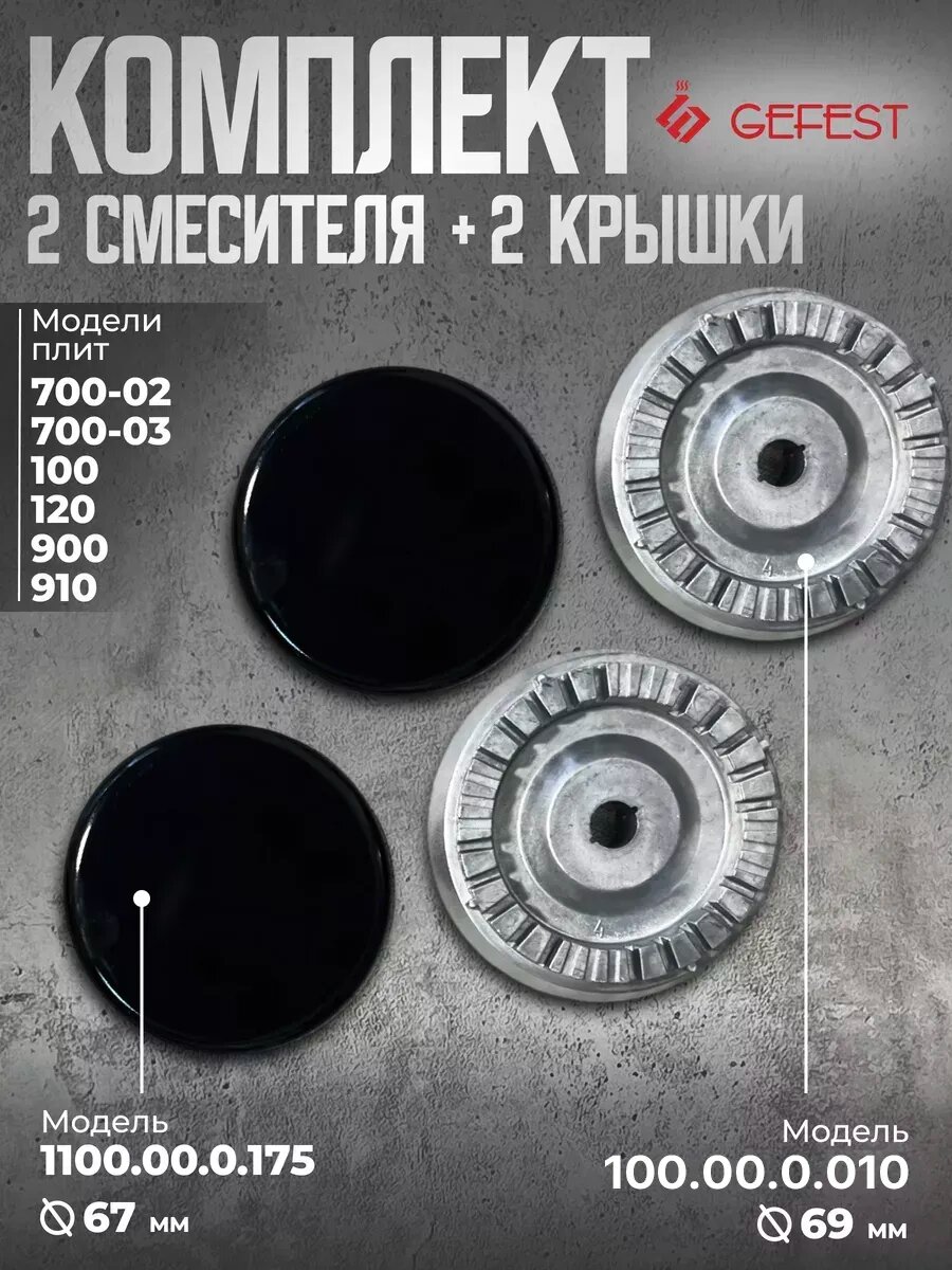 Рассекатель газовой горелки с крышкой Гефест 100.00.0.010