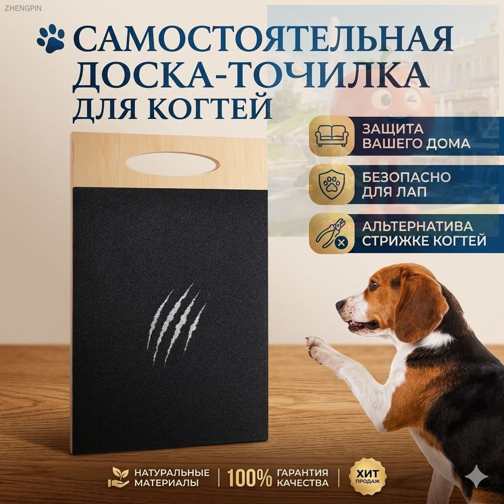 Деревянная когтеточка для собак со скрытым ящиком для лакомств, складная
