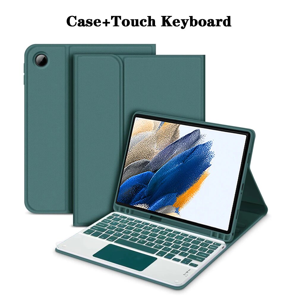 Чехол-клавиатура для Samsung Galaxy Tab A8 10.5", изумрудный, French