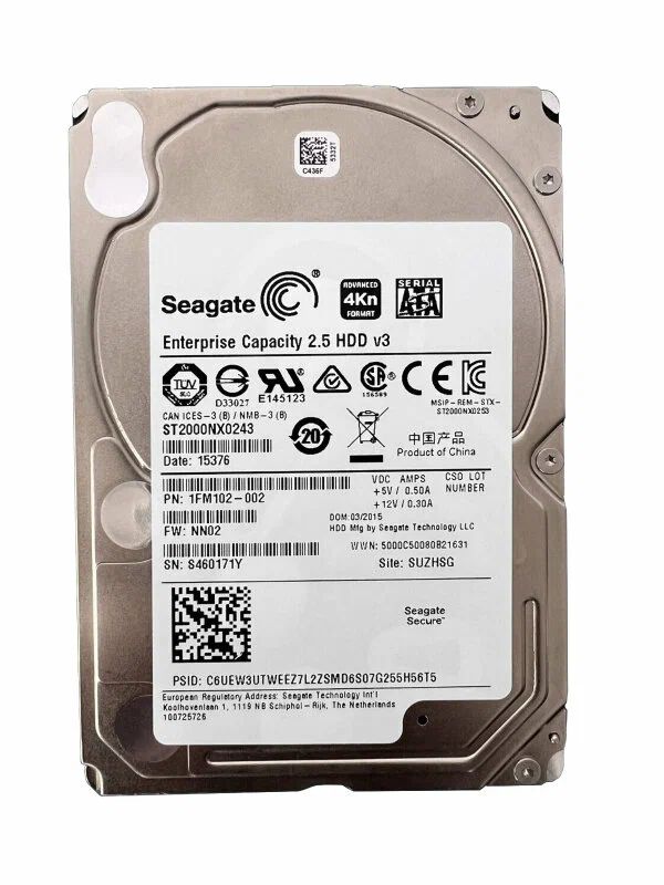 Серверный SAS HDD 2.5" 2TB Seagate Enterprice Capacity (ST2000NX0243)