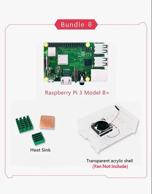Raspberry Pi 3 B+ Bundle 1 с радиатором и корпусом