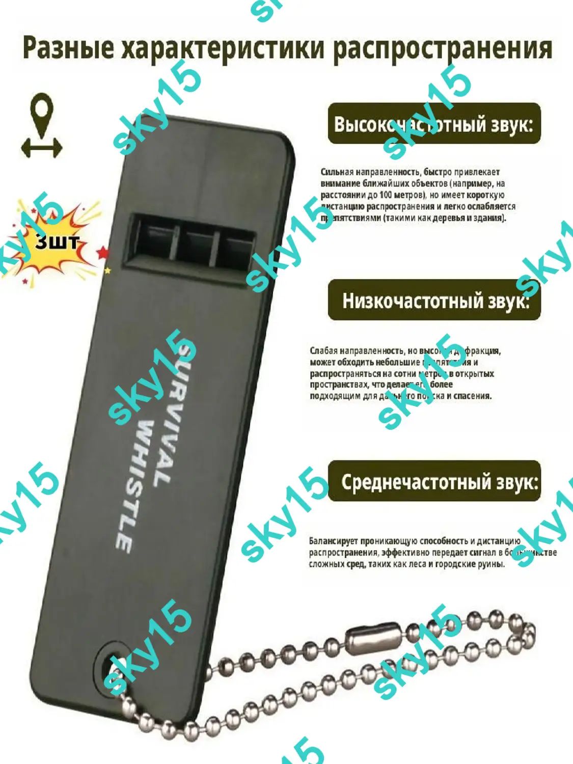 Аварийный свисток сверхвысокой частоты для выживания на открытом воздухе и оказания первой помощи, компактный и надежный