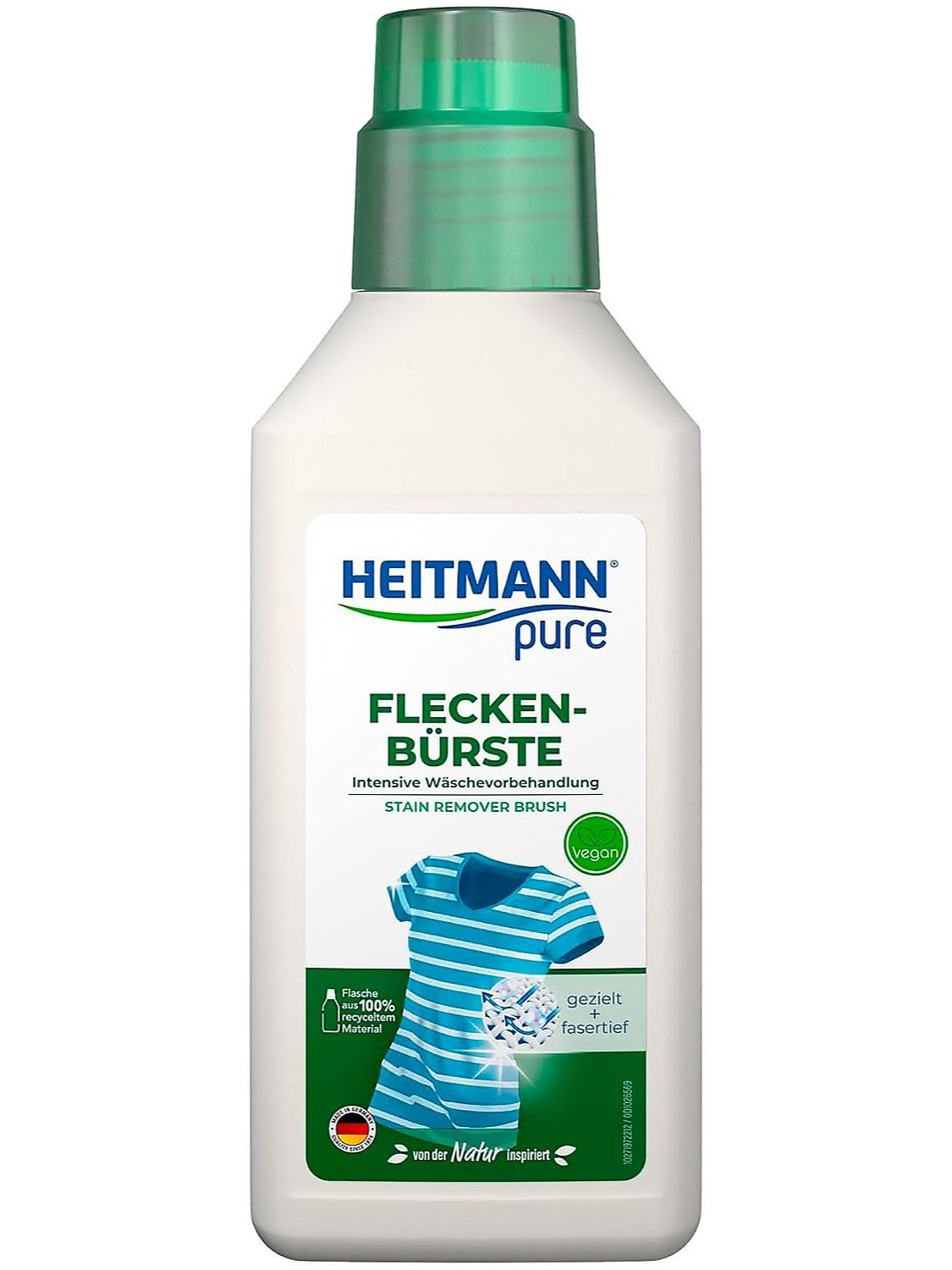 Heitmann pure веганский пятновыводитель (250 мл), со встроенной мягкой щёткой, FLECKEN-BURSTE