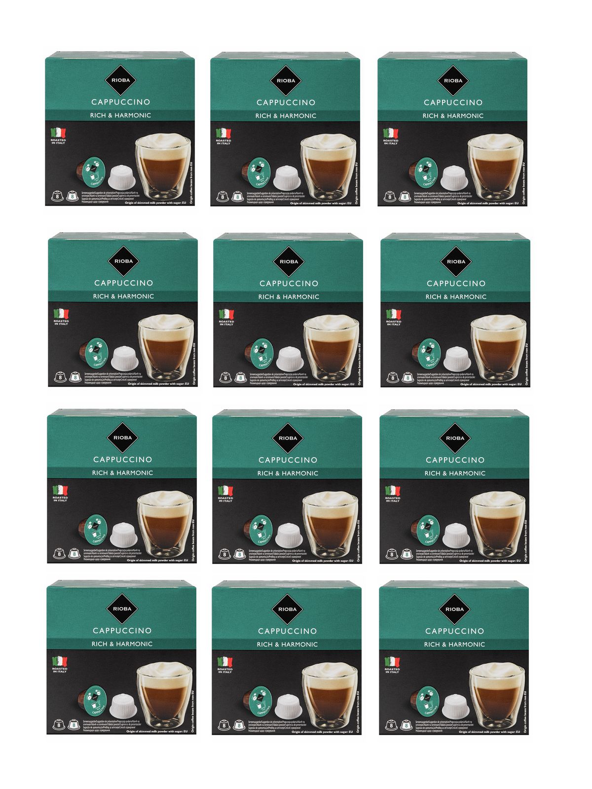 Rioba Кофе в капсулах Dolce Gusto Cappuccino 8 порций, 16 капсул, 168 гр, 12 шт